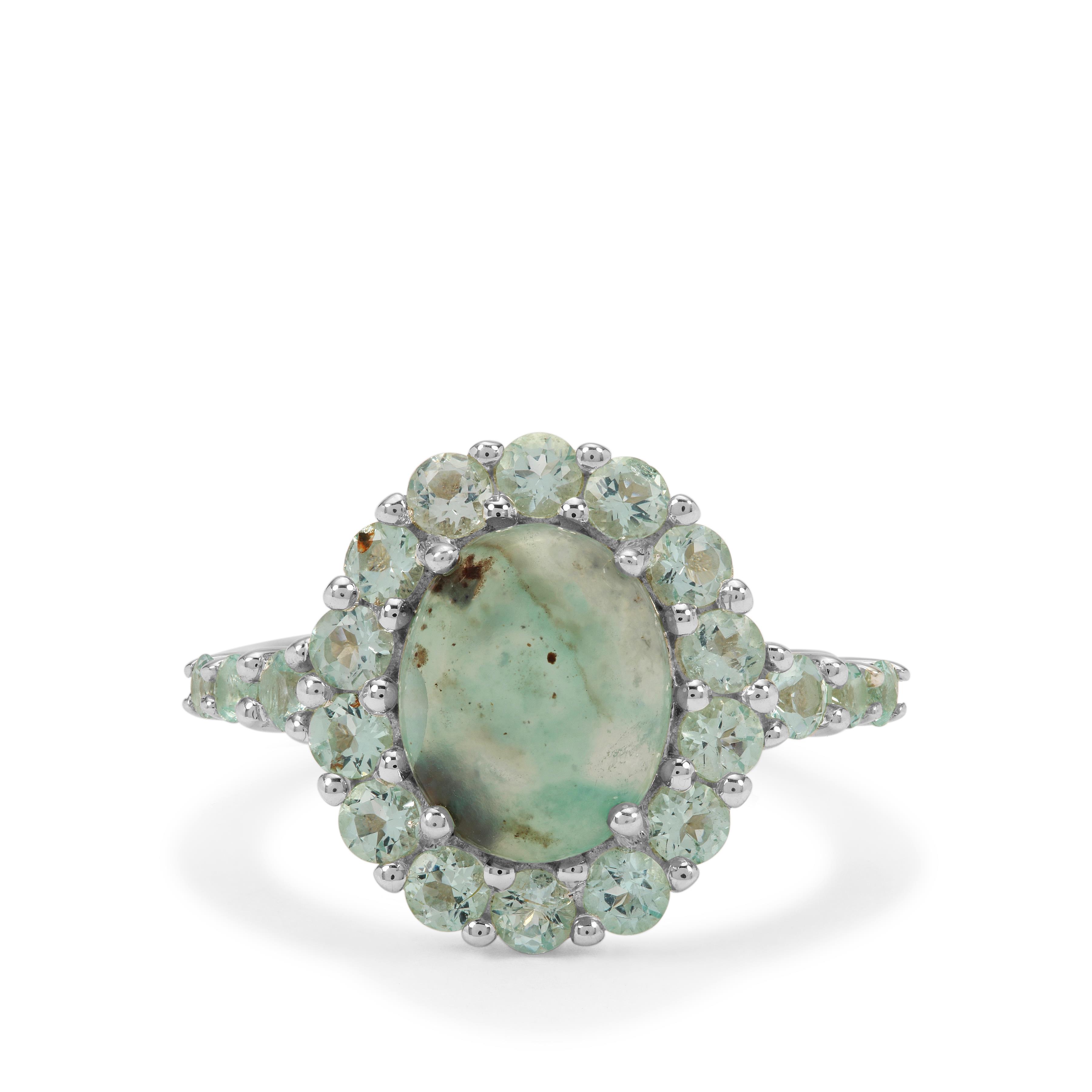 Aquaprase™ Ring with Aquaiba™ Beryl in Sterling Silver 3.50cts | Gemporia