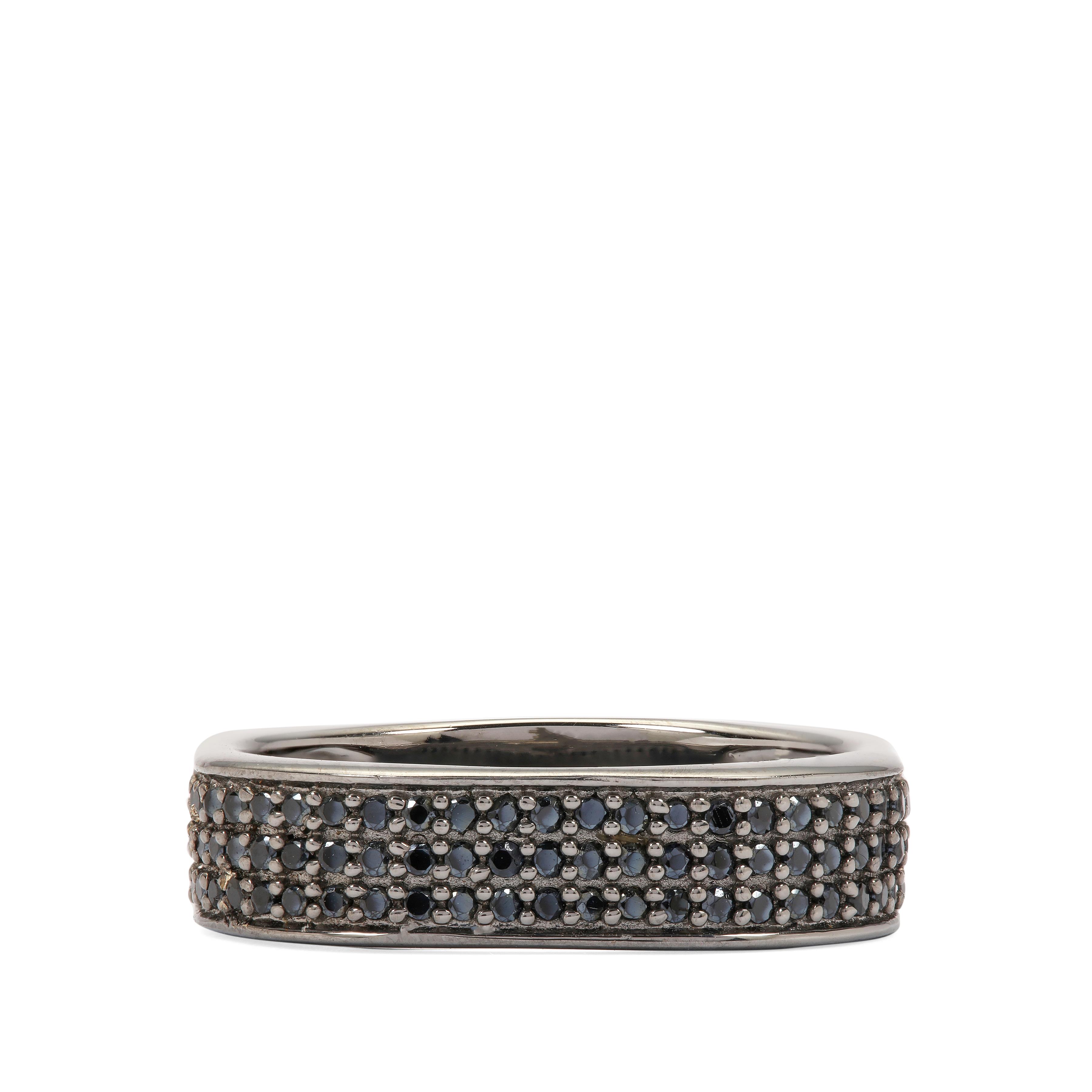 Black Spinel Ring in Ruthenium Plated Sterling Silver 0.35cts | Gemporia