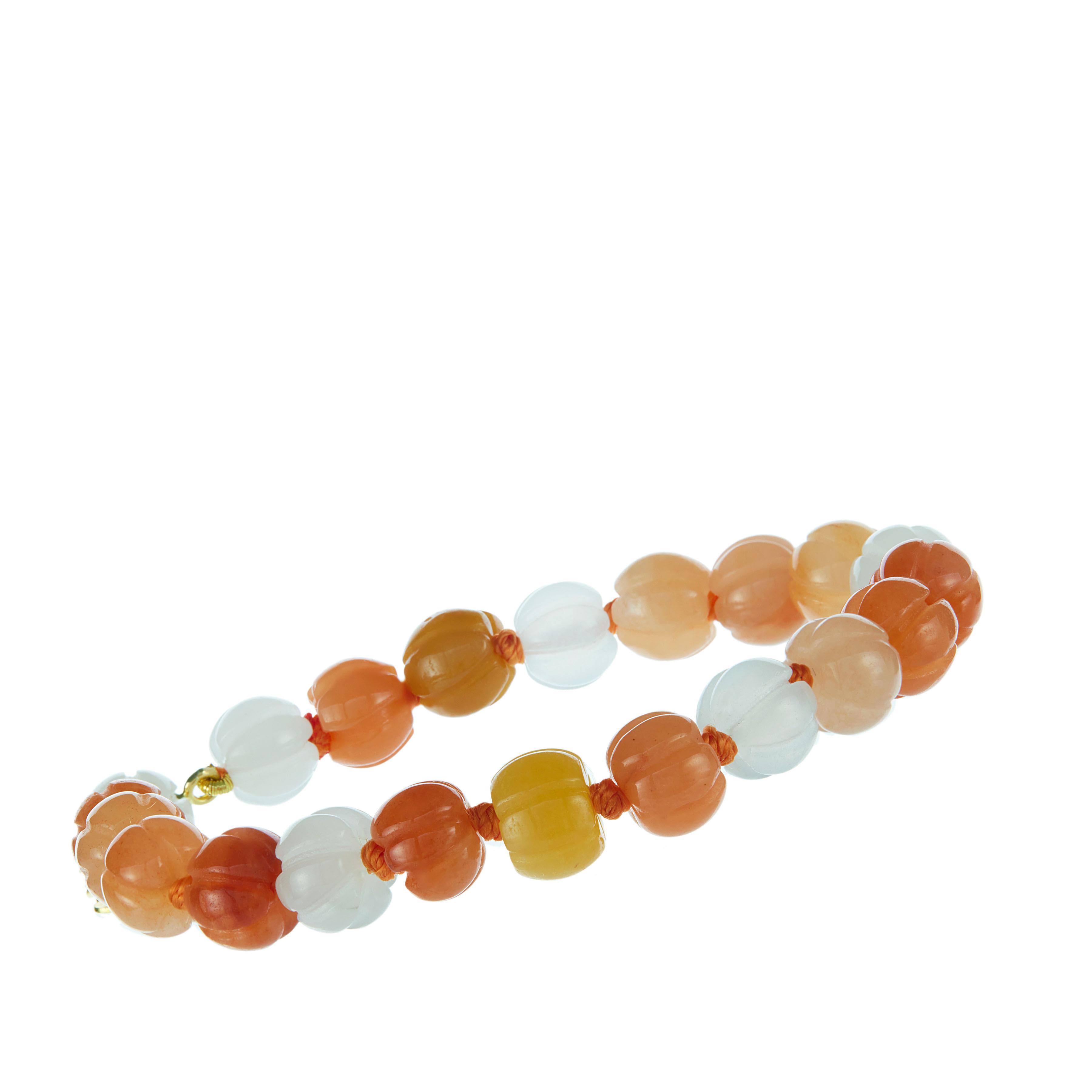 Golden Silk Quartzite Jade Bracelet in Gold Tone Sterling Silver 110cts ...