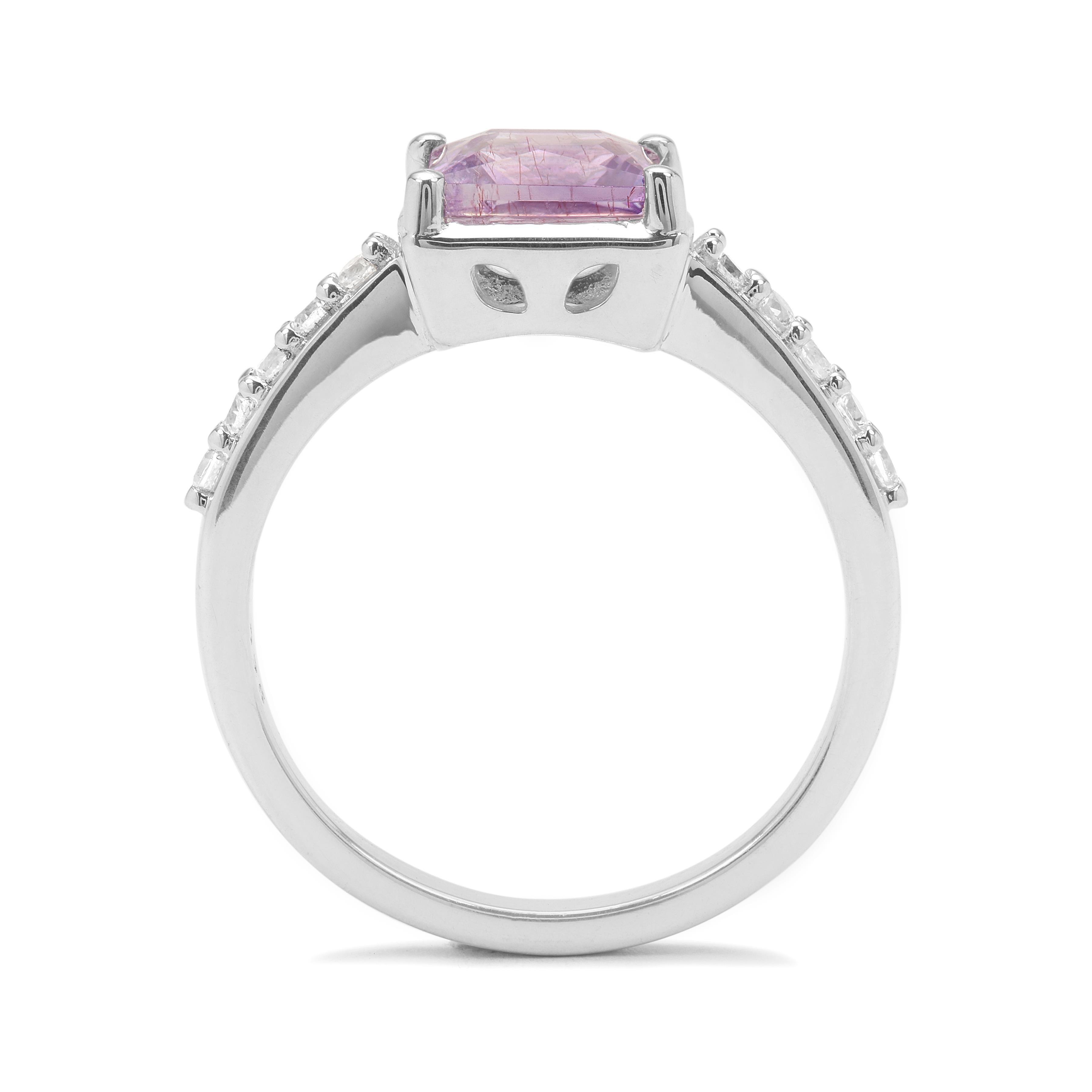 Moroccan Amethyst Ring with White Zircon in Sterling Silver 1.91cts ...