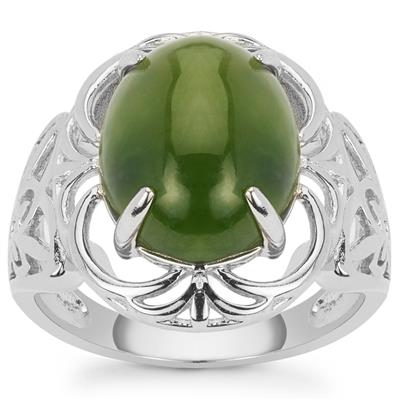 5.90ct Nephrite Jade Sterling Silver Ring Gemporia