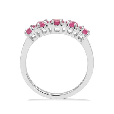 John Saul Ruby Ring with White Zircon in Sterling Silver 1.85cts | Gemporia