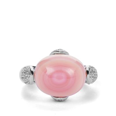 Queen Conch Shell and White Zircon Sterling Silver Ring | Gemporia