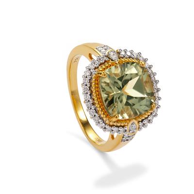 Csarite® Ring with Diamond in 18K Gold 5.09cts | Gemporia