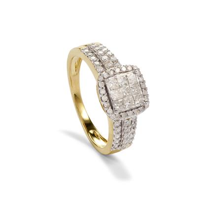 Diamond Ring in 9K Gold 0.76ct | Gemporia