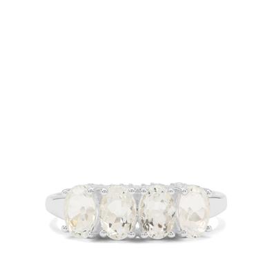 Himalayan Beryl Ring with White Zircon in Sterling Silver 1.75cts ...