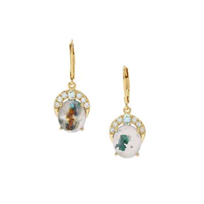 Blue Aquadite Earrings with Aquaiba™ Beryl in Gold Plated Sterling ...
