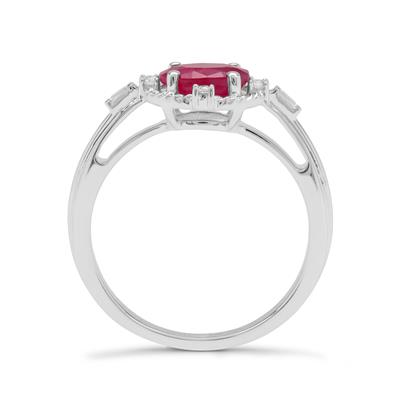 John Saul Ruby & White Zircon Sterling Silver Ring ATGW 1.15cts | Gemporia