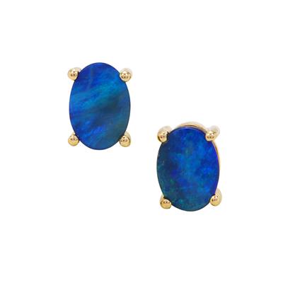 Crystal Opal on Ironstone Earrings in 9K Gold | Gemporia