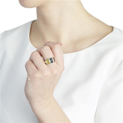 1/2ct Blue, Yellow, Red & White Diamond 9K Gold Ring | Gemporia
