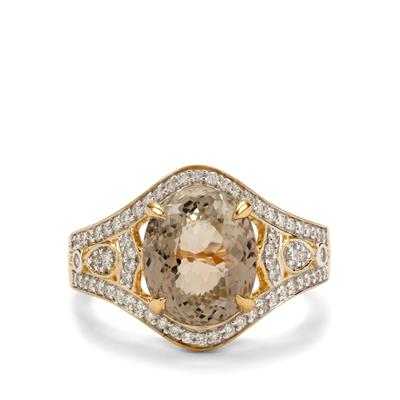 Congo Imperial Tourmaline Ring with Diamond in 18K Gold 5.73cts | Gemporia