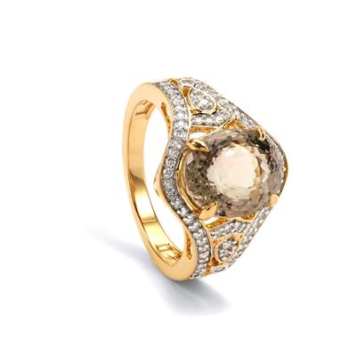 Congo Imperial Tourmaline Ring with Diamond in 18K Gold 5.73cts | Gemporia