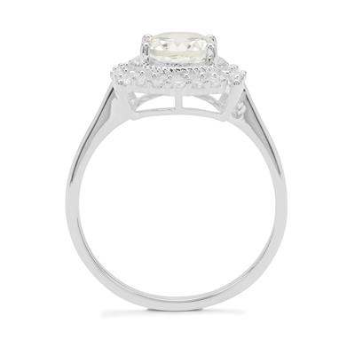 Himalayan Beryl & White Zircon Sterling Silver Ring ATGW 2cts | Gemporia