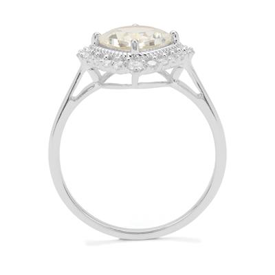 Himalayan Beryl & White Zircon Sterling Silver Ring ATGW 1.75cts | Gemporia