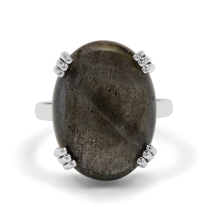 Purple Labradorite Ring in Sterling Silver 17.50cts | Gemporia