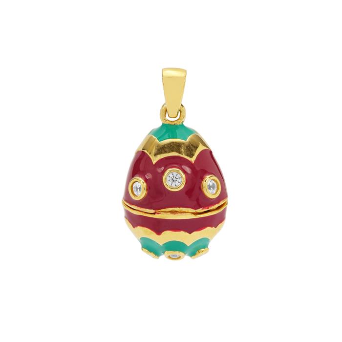 Alexandrite Locket with White Zircon in Gold Plated Sterling Silver 0 ...