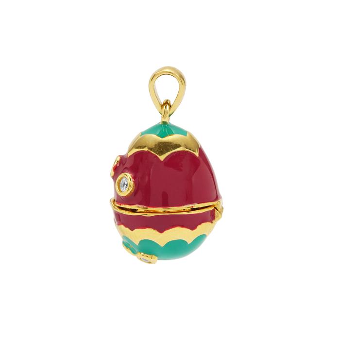 Alexandrite Locket with White Zircon in Gold Plated Sterling Silver 0 ...