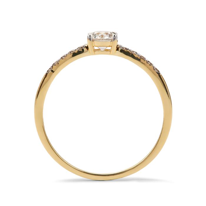 Argyle Diamond Ring with Champagne Diamond in 9K Gold 0.52ct | Gemporia