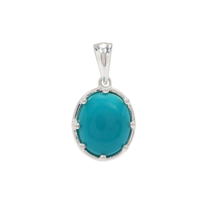 3cts Fox Turquoise Sterling Silver Pendant | Gemporia