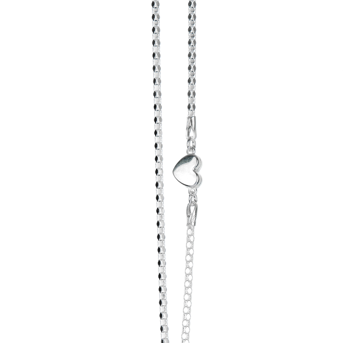 17 Sterling Silver Tempo Popcorn Chain with Magnetic Heart Clasp 3.70g ...