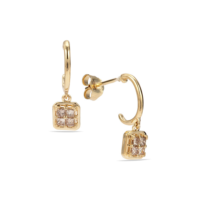 Argyle Champagne Diamond Earrings in 9K Gold 0.33ct | Gemporia
