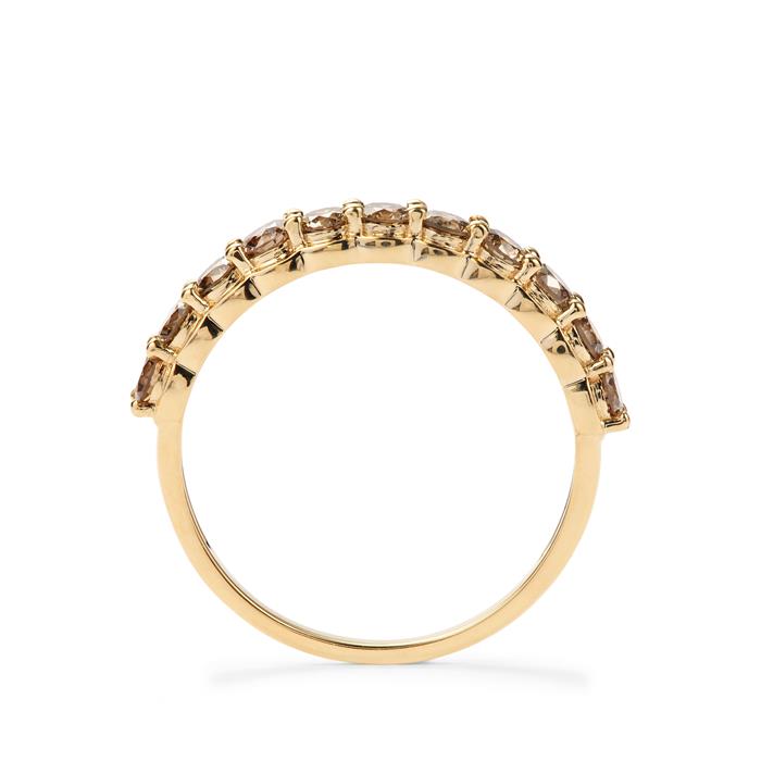 SGL Certified Argyle Champagne Diamond Ring in 9K Gold 1cts | Gemporia
