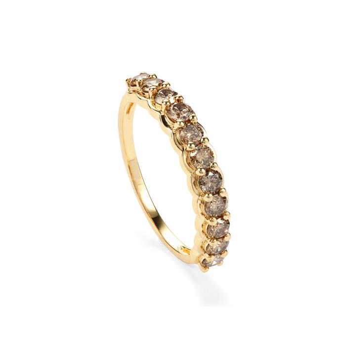 SGL Certified Argyle Champagne Diamond Ring in 9K Gold 1cts | Gemporia