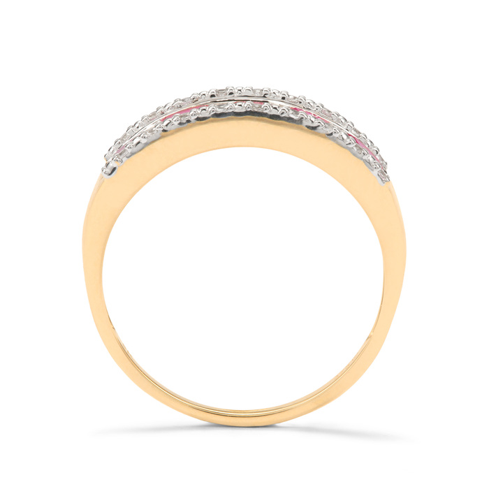 Burmese Ruby Ring with White Zircon in 9K Gold 0.97ct | Gemporia