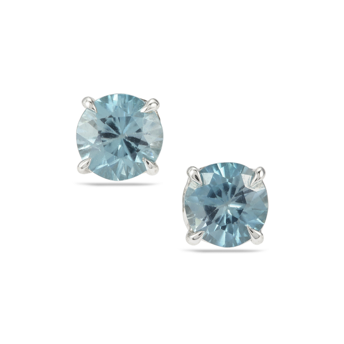 Ratanakiri Blue Zircon Earrings in Sterling Silver 1.64cts | Gemporia