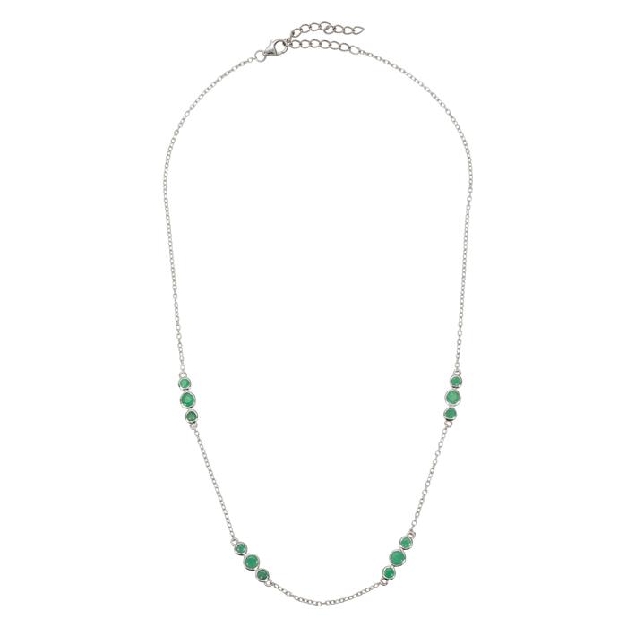 Sakota Emerald Necklace in Sterling Silver 2.45cts | Gemporia