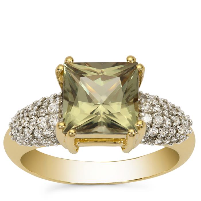 Csarite® & White Zircon 9K Gold Ring ATGW 3.35cts | Gemporia