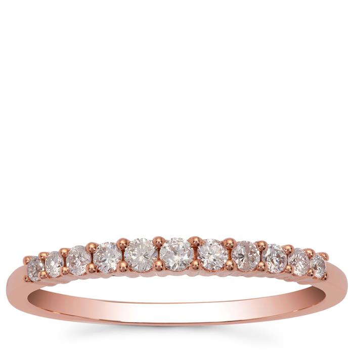 Natural Pink Diamonds Ring in 9K Rose Gold 0.26cts | Gemporia