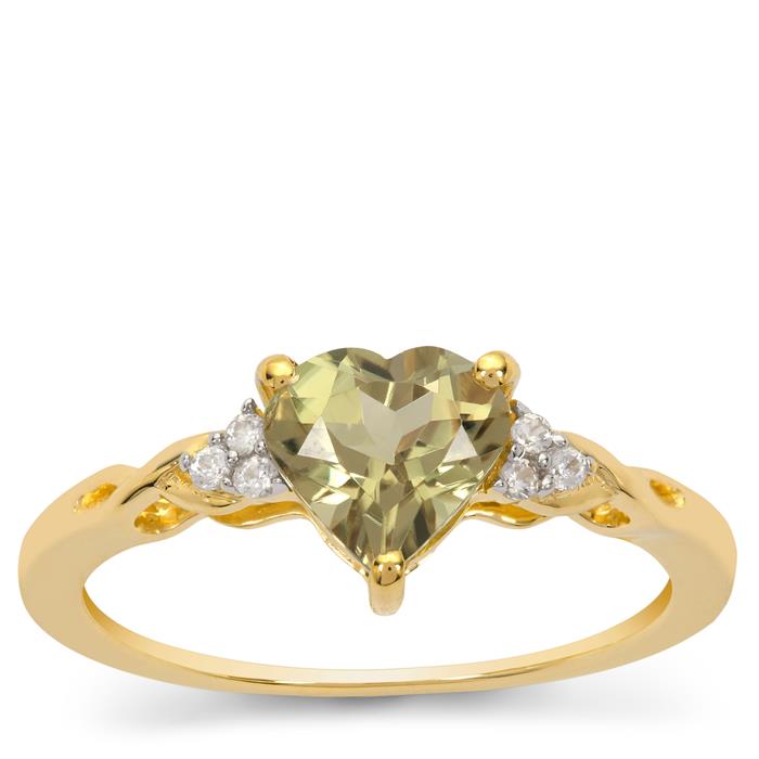 Csarite® & White Zircon 9K Gold Ring ATGW 1.35cts | Gemporia