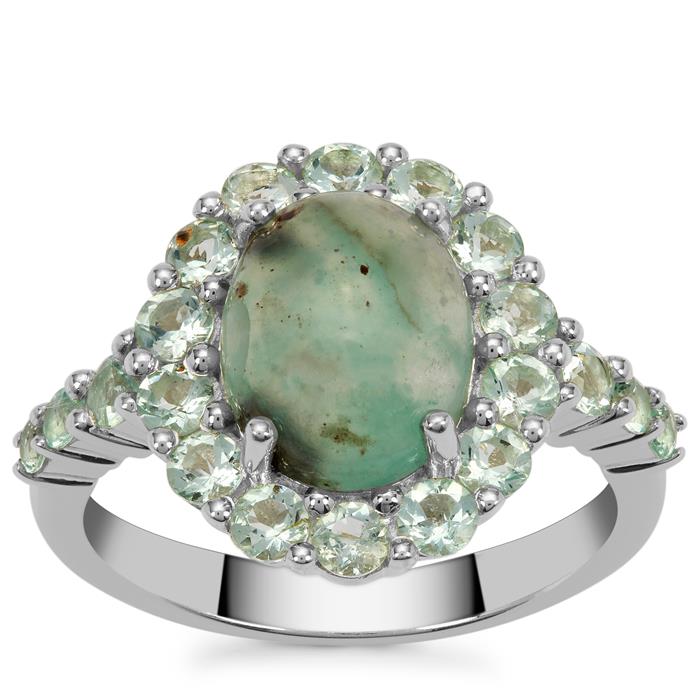Aquaprase™ Ring with Aquaiba™ Beryl in Sterling Silver 3.50cts | Gemporia