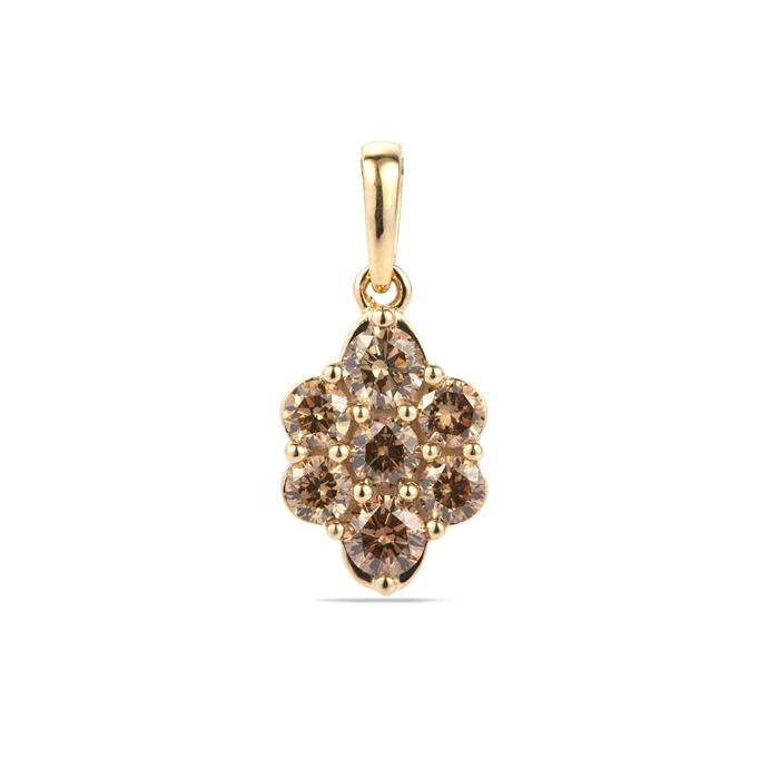 Argyle Champagne Diamond Pendant in 9K Gold 0.76ct | Gemporia