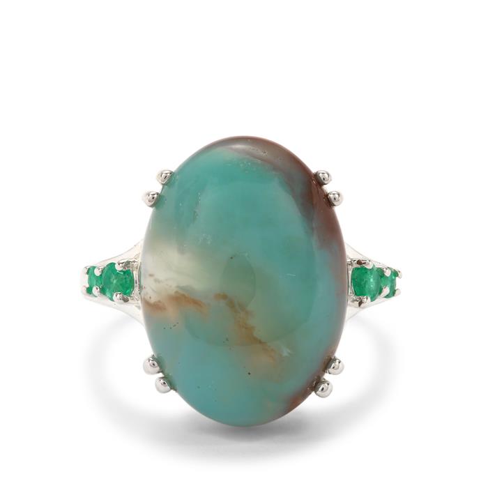 Aquaprase™ Ring with Zambian Emerald in Sterling Silver 12.35cts | Gemporia