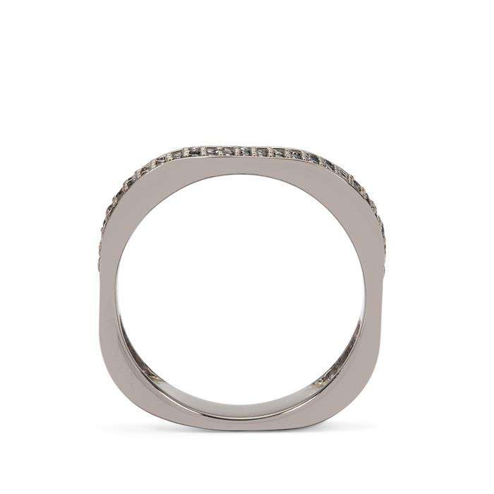Black Spinel Ring in Ruthenium Plated Sterling Silver 0.35cts | Gemporia
