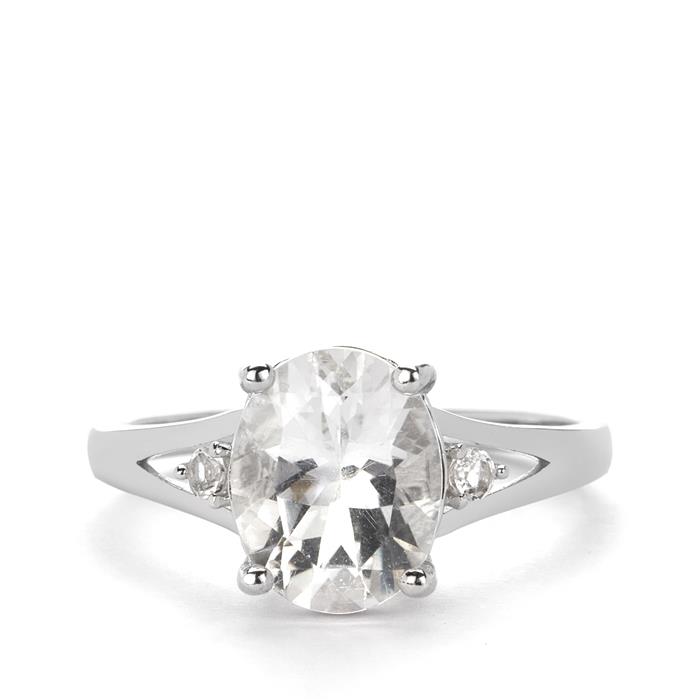 Itinga Petalite & White Topaz Sterling Silver Ring ATGW 1.97cts | Gemporia