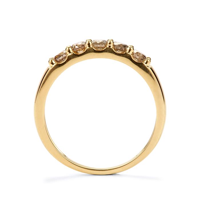 Argyle Champagne Diamond Ring in 9K Gold 0.51ct | Gemporia