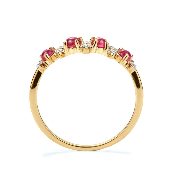 Greenland Ruby Ring with Canadian Diamond in 9K Gold 0.50ct | Gemporia