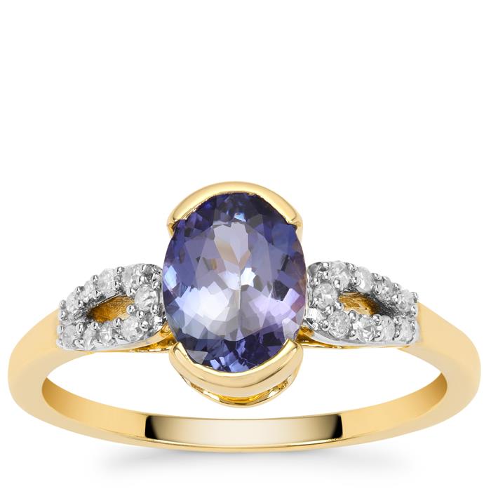 AA Tanzanite Diamonds 9K Gold Ring ATGW 1.40cts