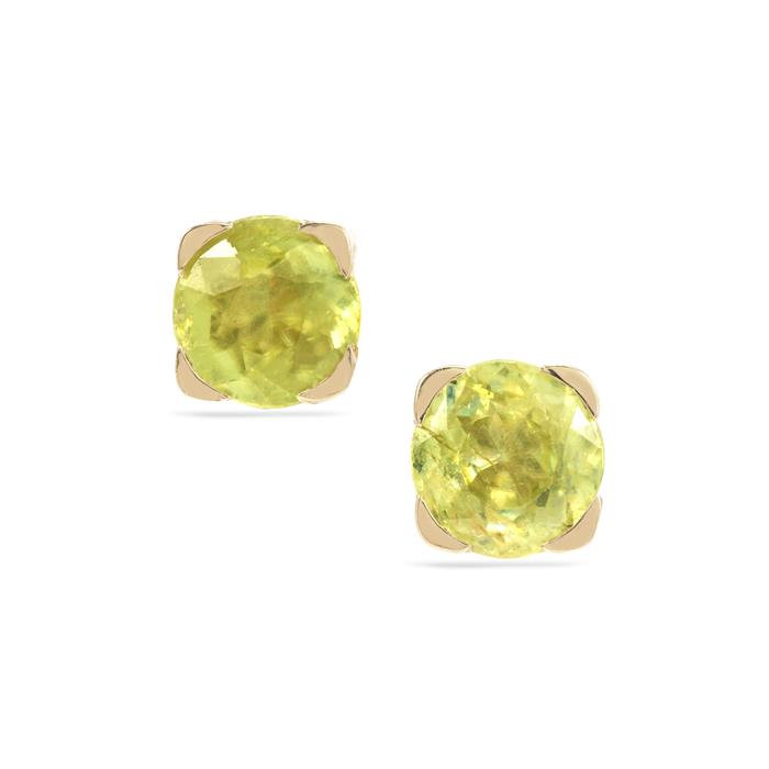 Ambilobe Sphene Earrings in 9K Gold 1.14cts | Gemporia