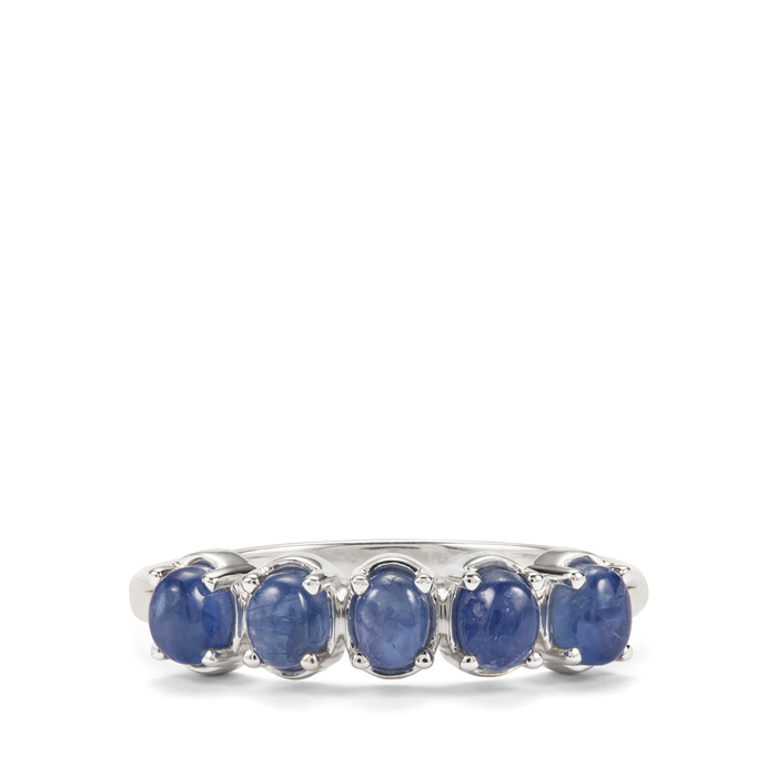 Natural Burmese Blue Sapphire Ring in Sterling Silver 1.58cts | Gemporia