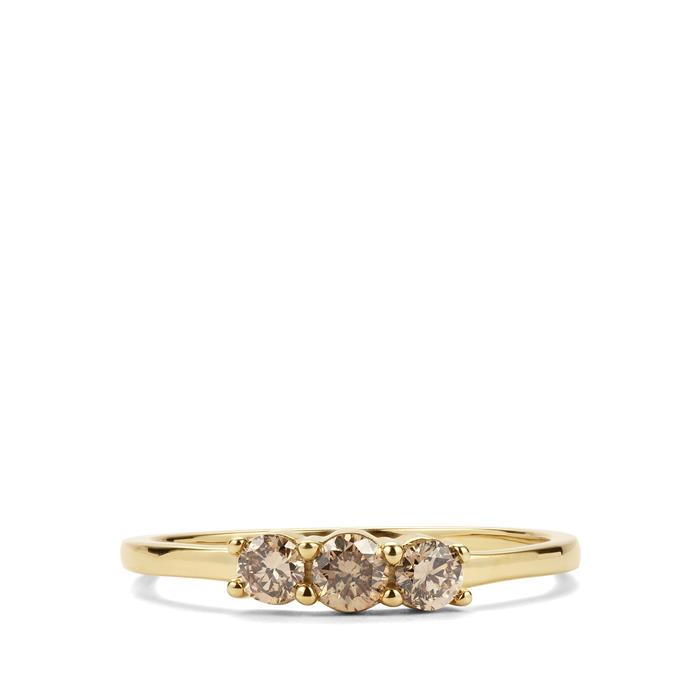 Argyle Champagne Diamond Ring in 9K Gold 0.34ct | Gemporia