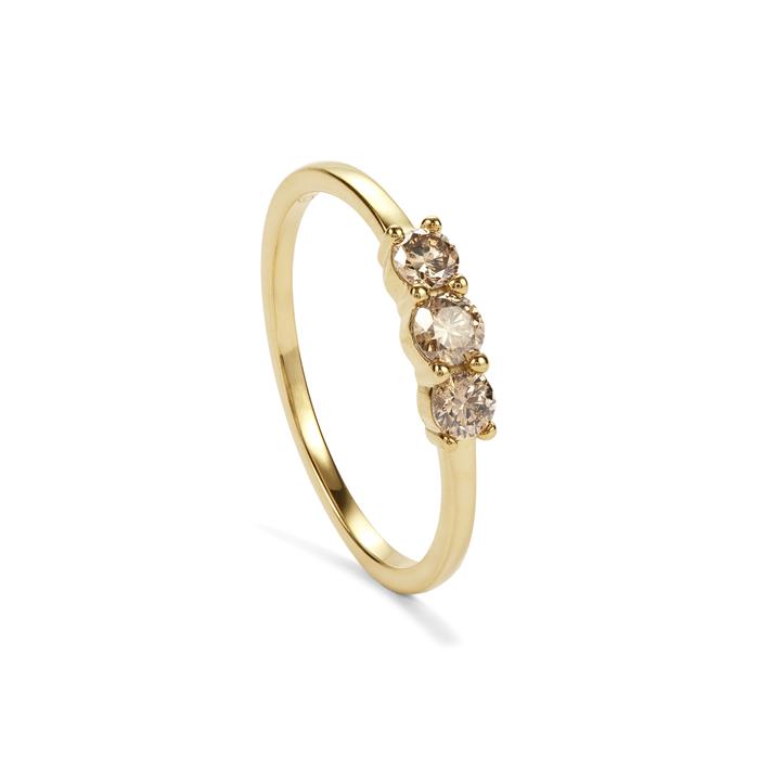 Argyle Champagne Diamond Ring in 9K Gold 0.34ct | Gemporia