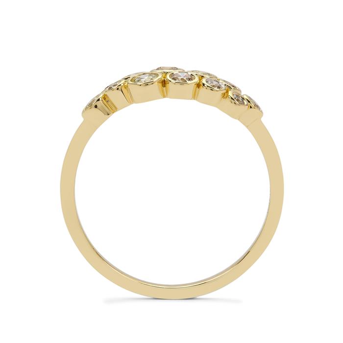 Golden Ivory Diamonds Ring with Multi Diamonds in 9K Gold 0.36cts ...