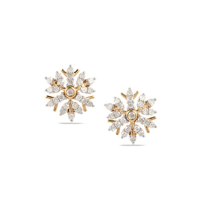 Snowflake Diamond Earrings in 9K Gold 0.50ct | Gemporia