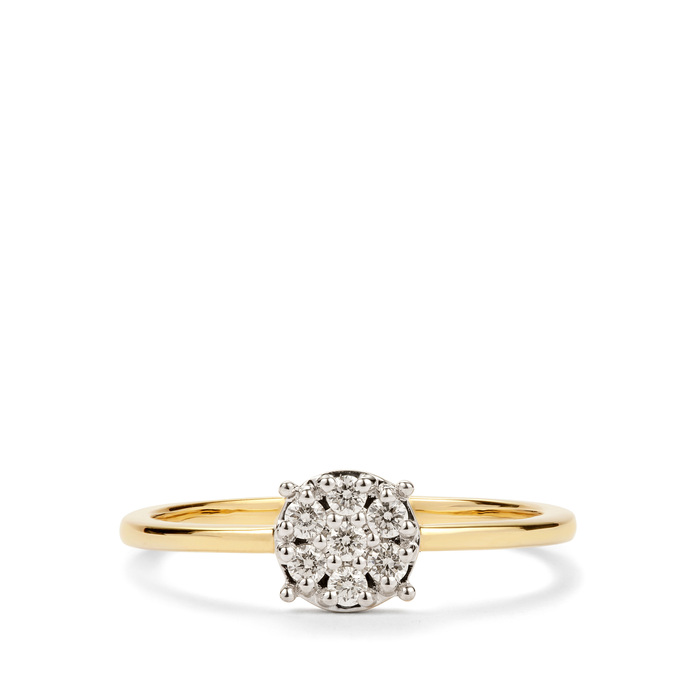 VSI Gahcho Kué Diamond Ring in 9K Gold 0.16ct | Gemporia