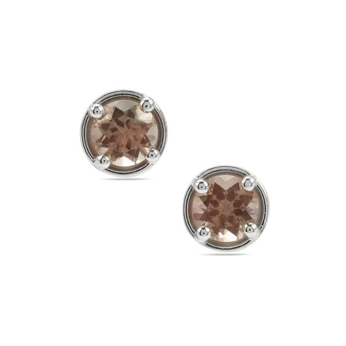 Peach Parti Oregon Sunstone Earrings in Sterling Silver 1ct | Gemporia