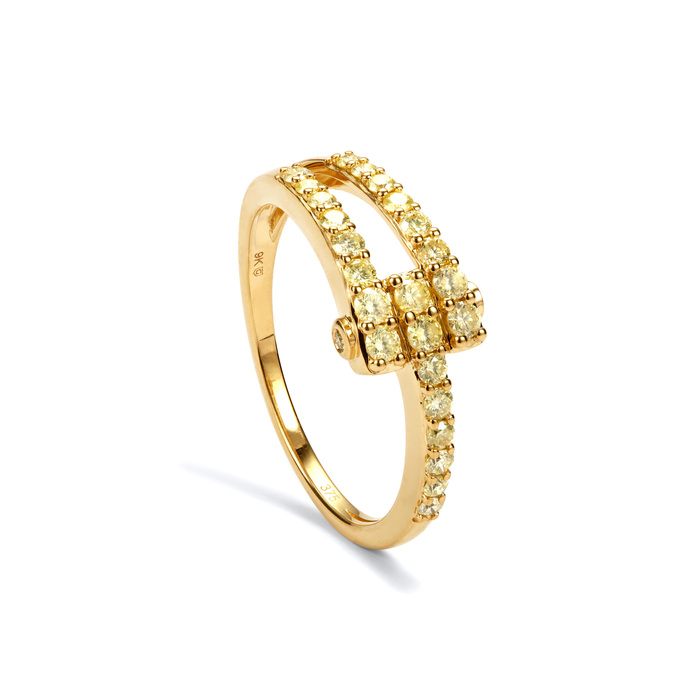 Yellow Diamond Ring in 9K Gold 0.53ct | Gemporia